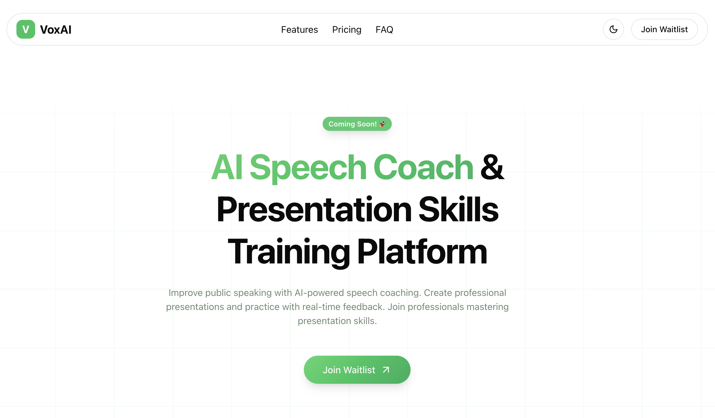 VoxAI - AI Speech Coach & Presentation Skills Training Platform